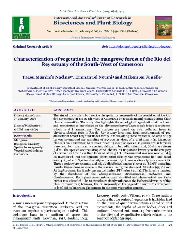 (PDF) Characterization of vegetation in the mangrove forest of the Rio ...
