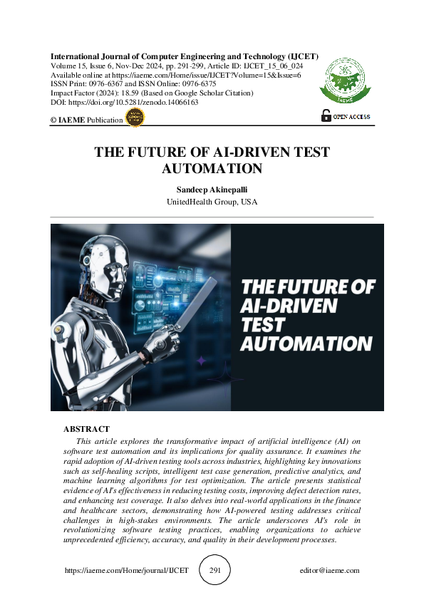 (PDF) THE FUTURE OF AI-DRIVEN TEST AUTOMATION