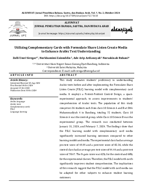 (PDF) Utilizing Complementary Cards with Formulate Share Listen Create ...