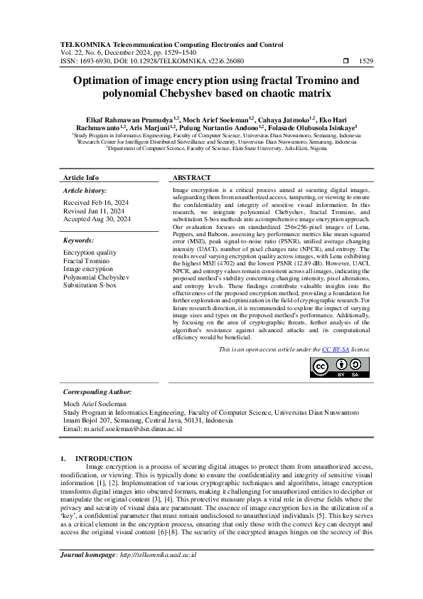(PDF) Optimation of image encryption using fractal Tromino and ...