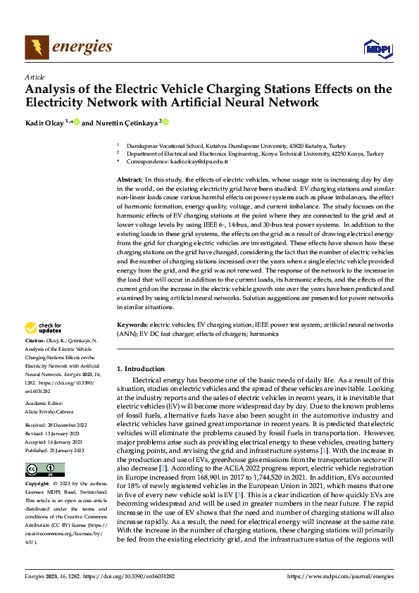 (PDF) Analysis of the Electric Vehicle Charging Stations Effects on the ...