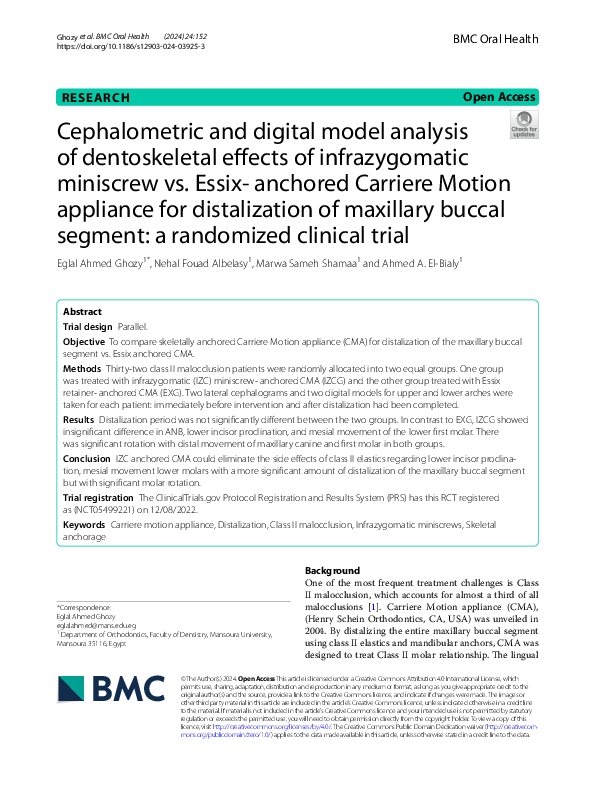 (PDF) Cephalometric and digital model analysis of dentoskeletal effects ...