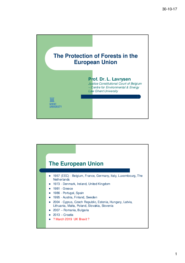 (PDF) The protection of forests in the European Union