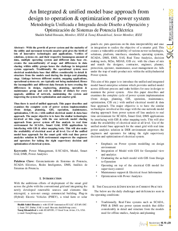 (PDF) An Integrated & unified model base approach from design to ...