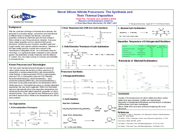 (PDF) Novel Silicon Nitride Precursors: The Synthesis and Their Thermal ...