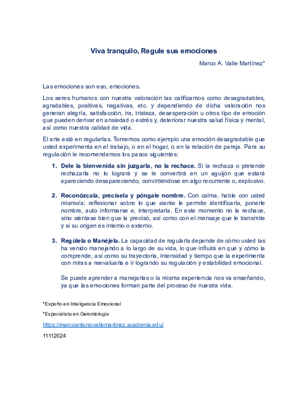 (PDF) Viva tranquilo regule sus emociones
