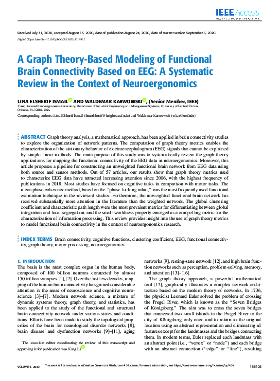 (PDF) A Graph Theory-Based Modeling of Functional Brain Connectivity Based on EEG: A Systematic ...