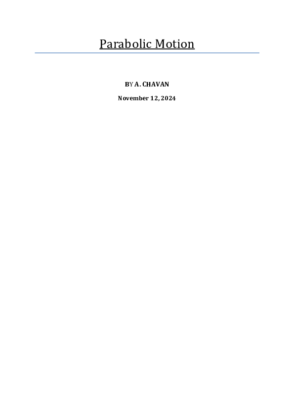 (PDF) Parabolic Motion