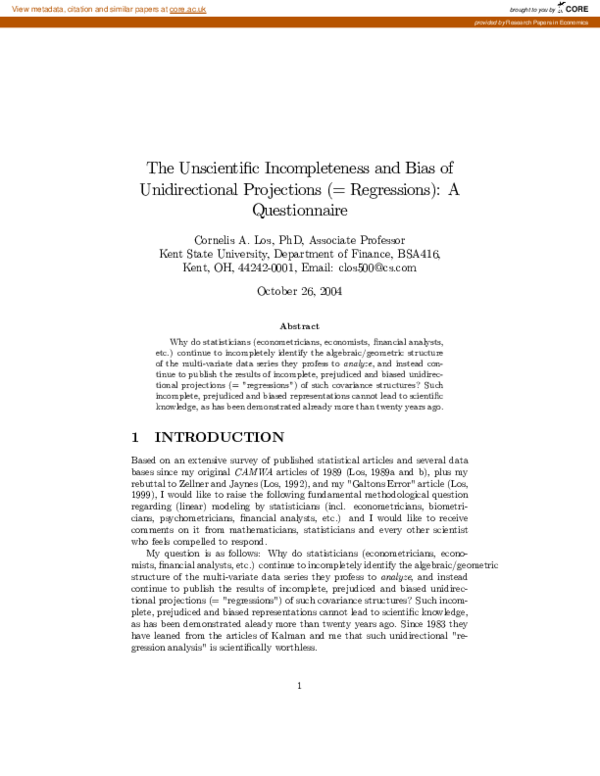 (PDF) The Unscientific Incompleteness and Bias of Unidirectional ...