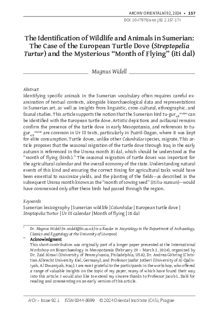 (PDF) The Identification of Wildlife and Animals in Sumerian: The Case ...