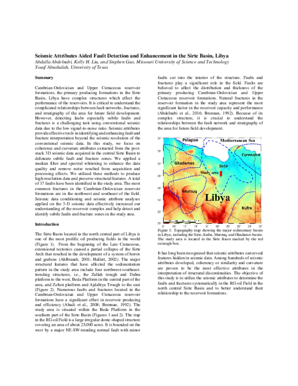 (PDF) Seismic attributes aided fault detection and enhancement in the ...