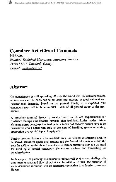 (PDF) Container Activities At Terminals | Nil Guler - Academia.edu
