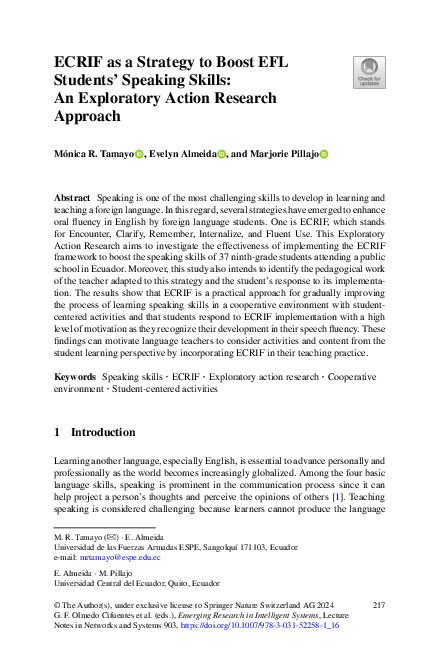 (PDF) ECRIF as a Strategy to Boost EFL Students Speaking Skills