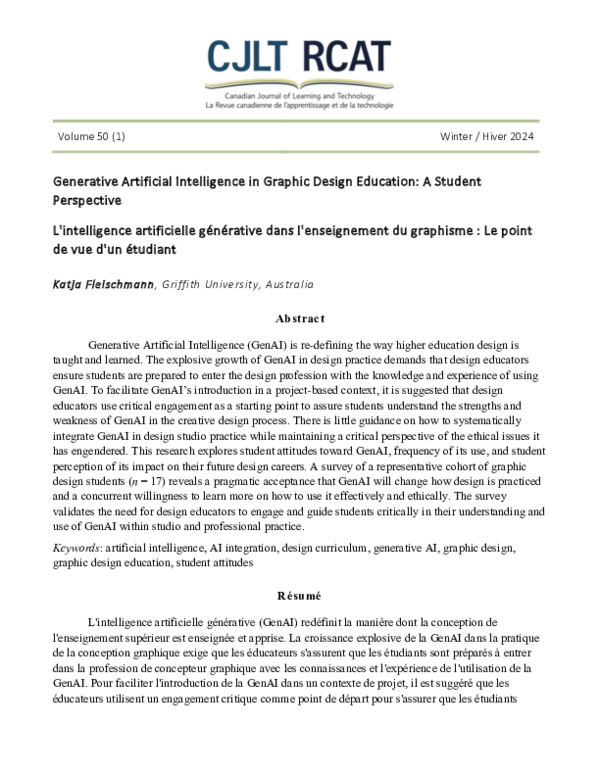 (PDF) Generative Artificial Intelligence in Graphic Design Education: A ...
