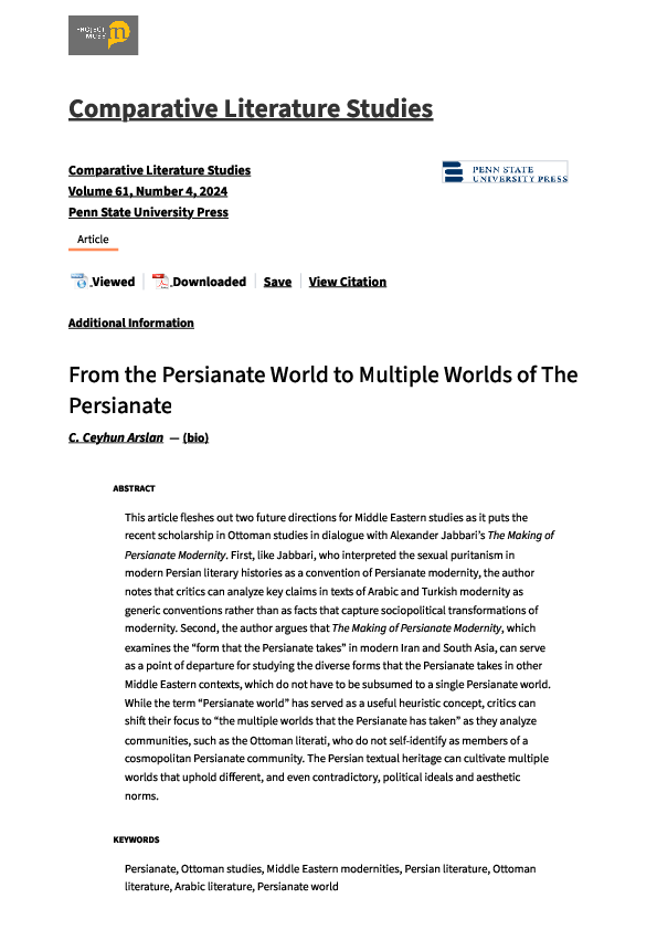 (PDF) From the Persianate World to Multiple Worlds of The Persianate