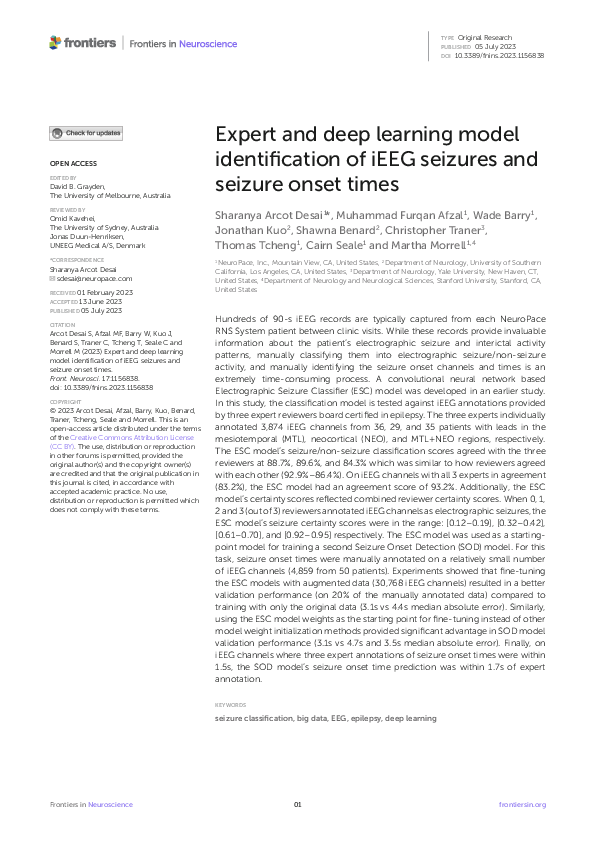(PDF) Expert and deep learning model identification of iEEG seizures ...
