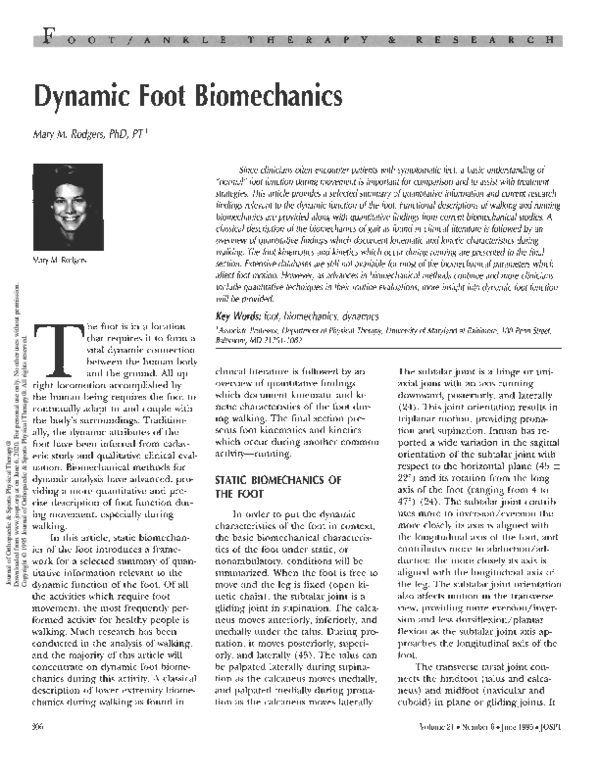 (PDF) Dynamic Foot Biomechanics