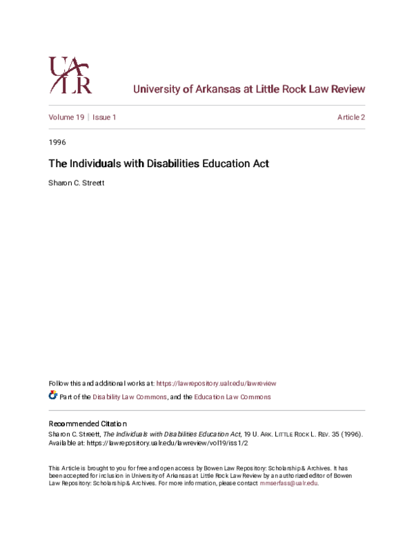 (PDF) Individuals with Disabilities Education Act
