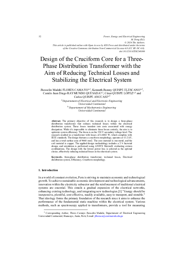 (PDF) Design of the Cruciform Core for a Three-Phase Distribution ...