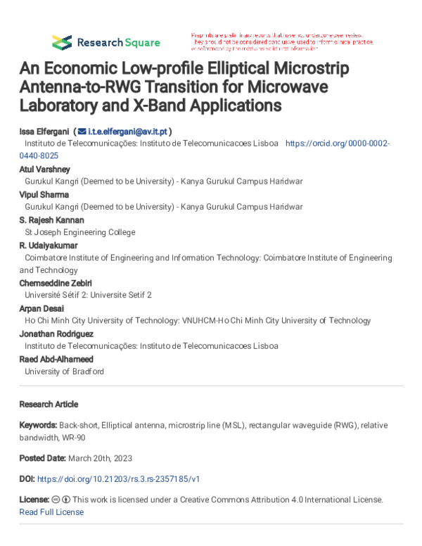 (PDF) An Economic Low-profile Elliptical Microstrip Antenna-to-RWG ...
