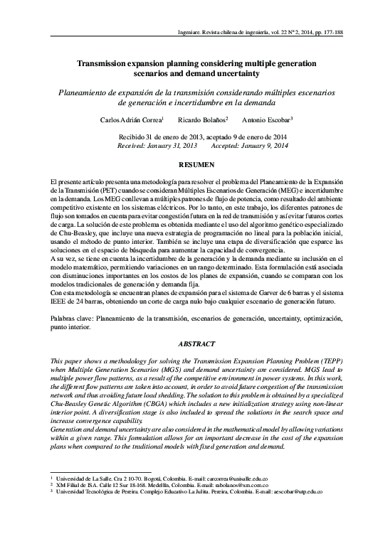 (PDF) Transmission expansion planning considering multiple generation scenarios and demand ...