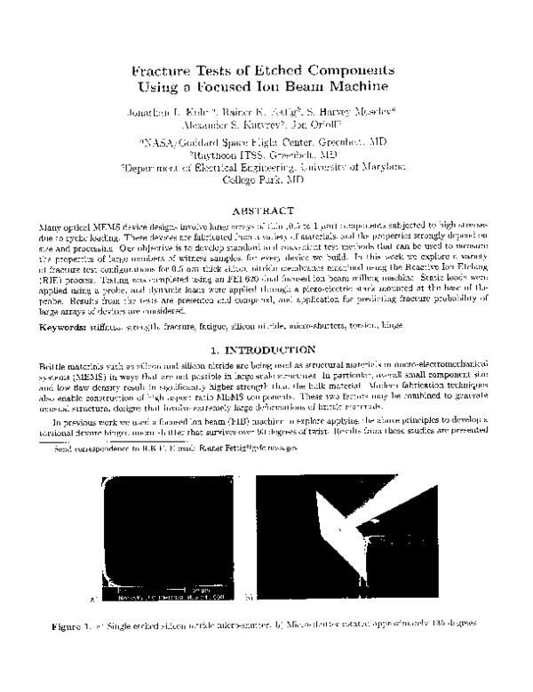 (PDF) Fracture tests of etched components using a focused ion beam machine