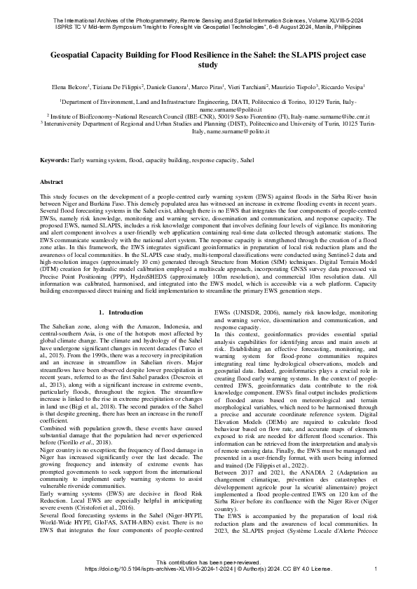 (PDF) Geospatial capacity building for flood resilience in the Sahel ...