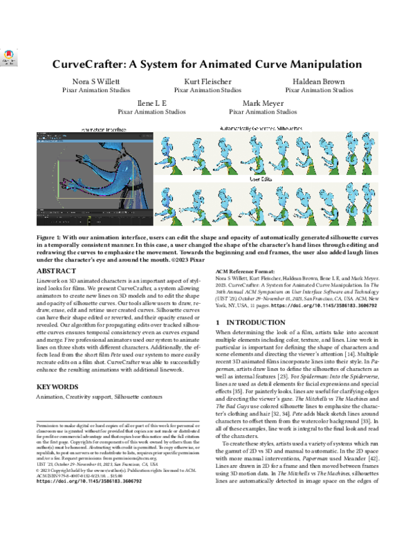 (PDF) CurveCrafter: A System for Animated Curve Manipulation