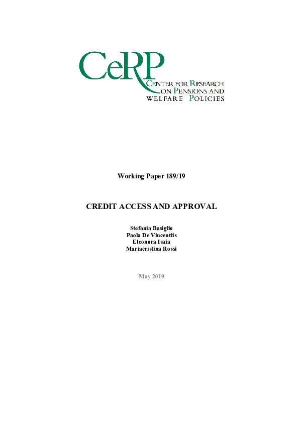(PDF) Credit Access and Approval