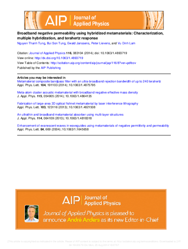 (PDF) Broadband negative permeability using hybridized metamaterials ...