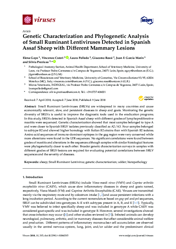 (PDF) Genetic Characterization and Phylogenetic Analysis of Small ...