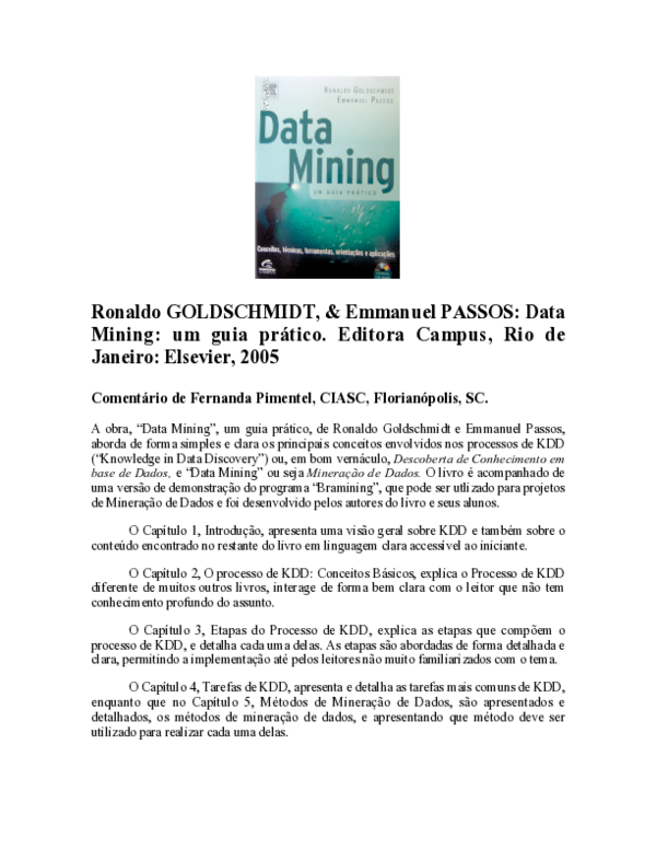 (PDF) Livro: Data mining: um guia prático