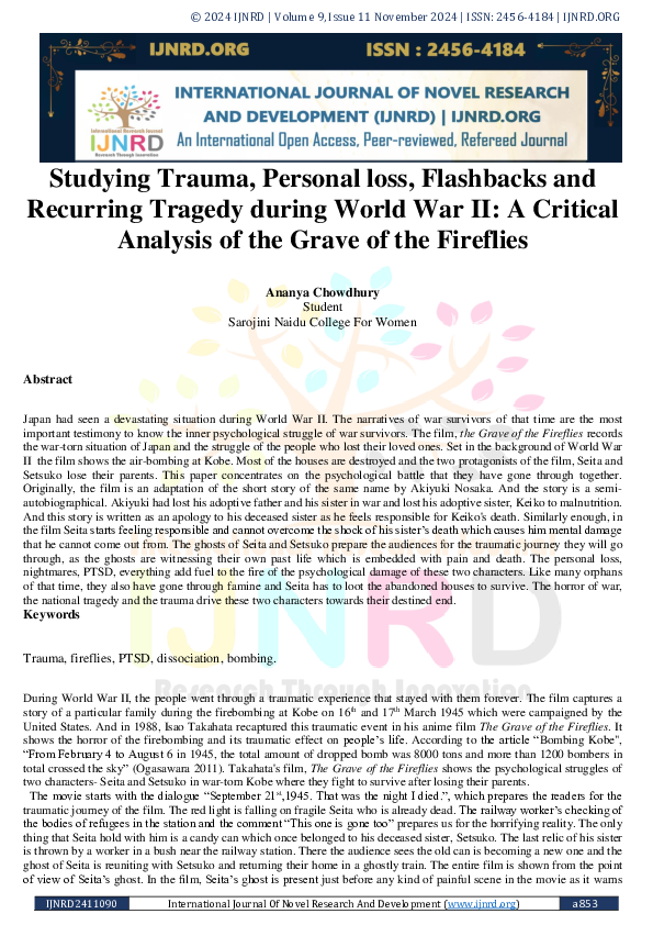 (PDF) Studying Trauma, Personal loss, Flashbacks and Recurring Tragedy during World War II: A ...