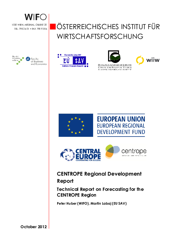 (PDF) CENTROPE Regional Development Report. Technical Report on ...