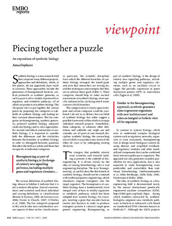(PDF) Piecing together a puzzle