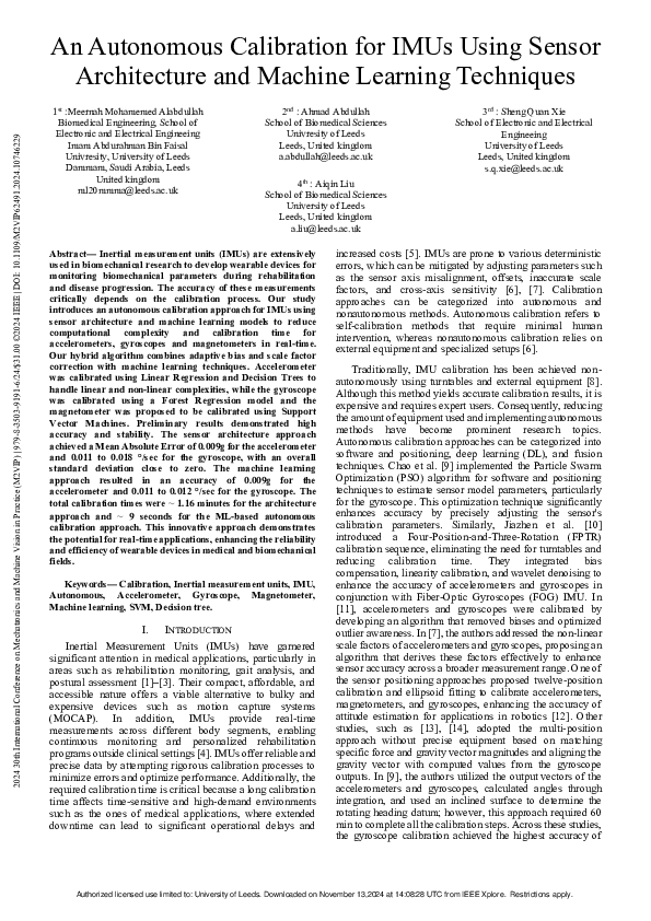 (PDF) An Autonomous Calibration for IMUs Using Sensor Architecture and ...