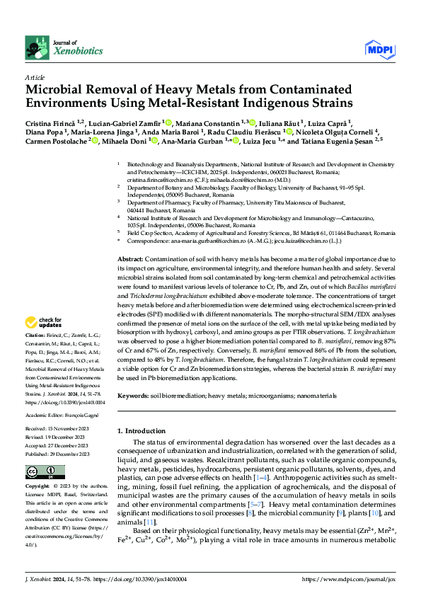 (PDF) Microbial Removal of Heavy Metals from Contaminated Environments ...