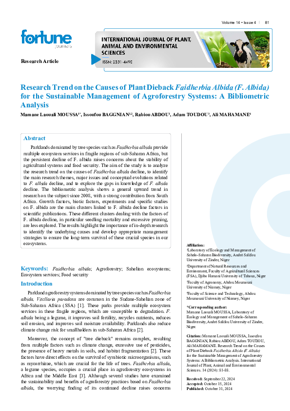 (PDF) Research Trend on the Causes of Plant Dieback Faidherbia Albida ...