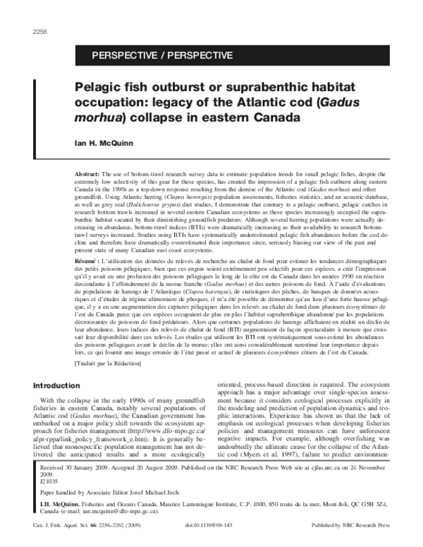 (PDF) Pelagic fish outburst or suprabenthic habitat occupation: legacy ...