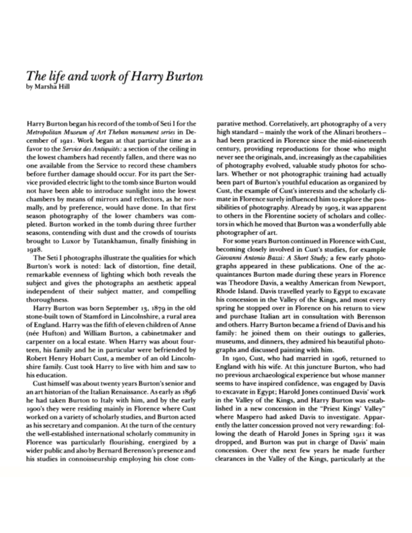 (PDF) The Life and work of Harry Burton