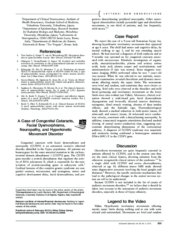 (PDF) A case of congenital cataracts, facial dysmorphisms, neuropathy ...