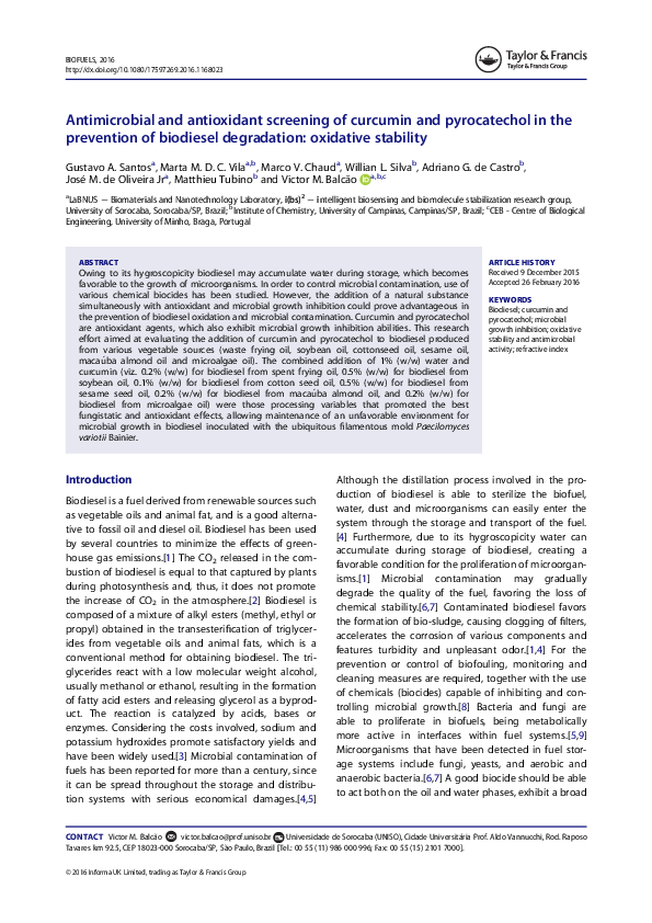 (PDF) Antimicrobial and antioxidant screening of curcumin and ...
