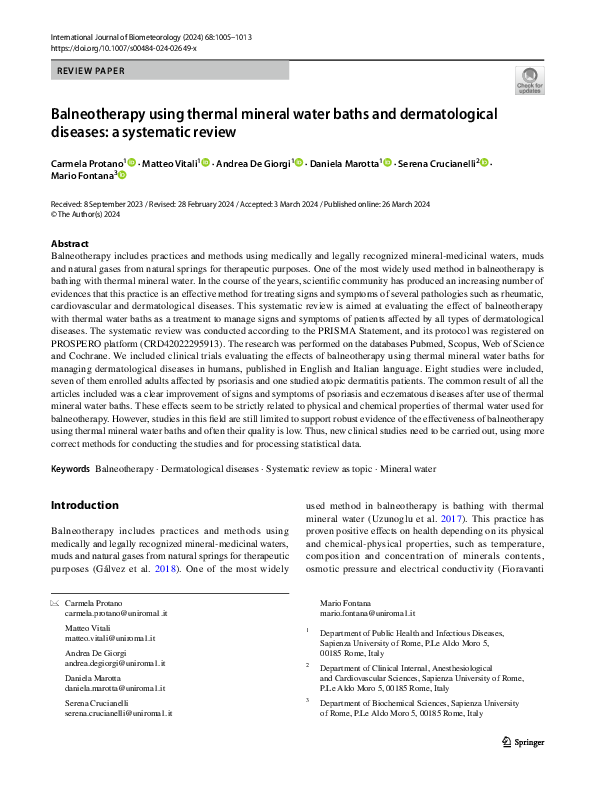 (PDF) Balneotherapy using thermal mineral water baths and ...