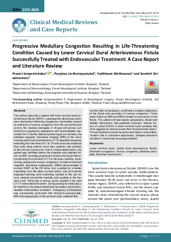 (PDF) Progressive Medullary Congestion Resulting in Life-Threatening ...