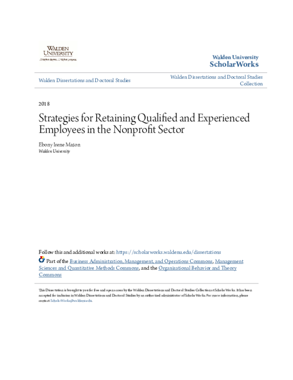 (PDF) Strategies for Retaining Qualified and Experienced Employees in ...