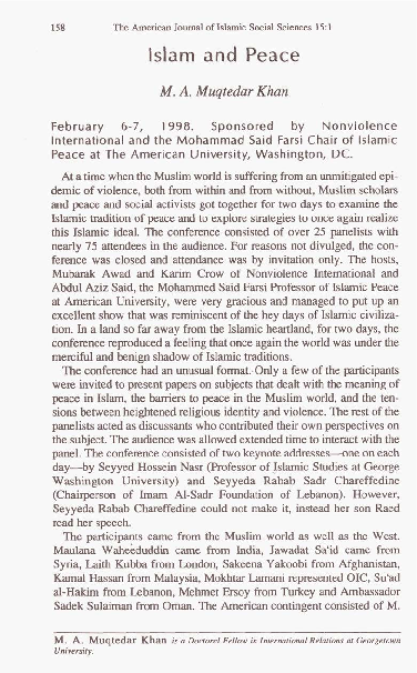 (PDF) Islam and Peace