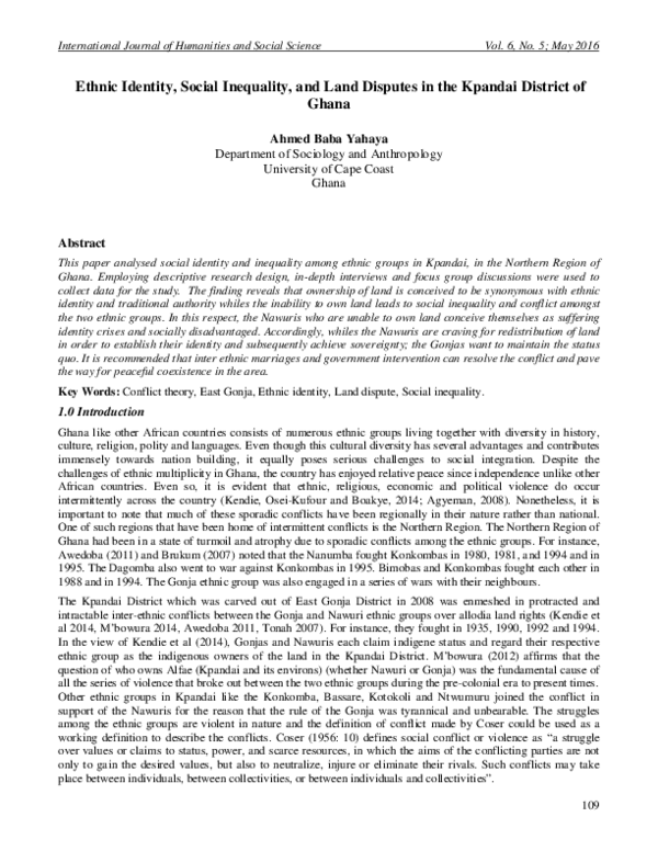 (PDF) Ethnic Identity , Social Inequality , and Land Disputes in the ...