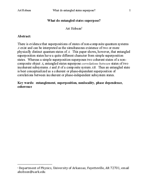 (PDF) What do entangled states superpose