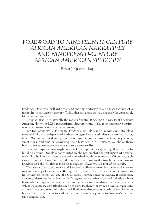 (PDF) Foreword by Ernest J. Quarles