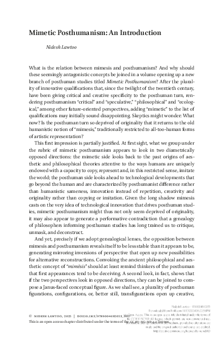 (PDF) Mimetic Posthumanism: An Introduction